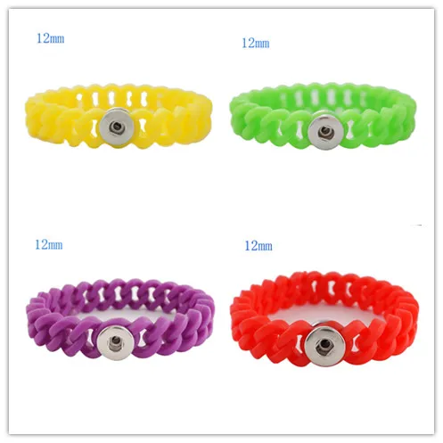 10pcs/lot Partnerbeads rubber snaps bracelets in 12mm snaps jewelry fit ...