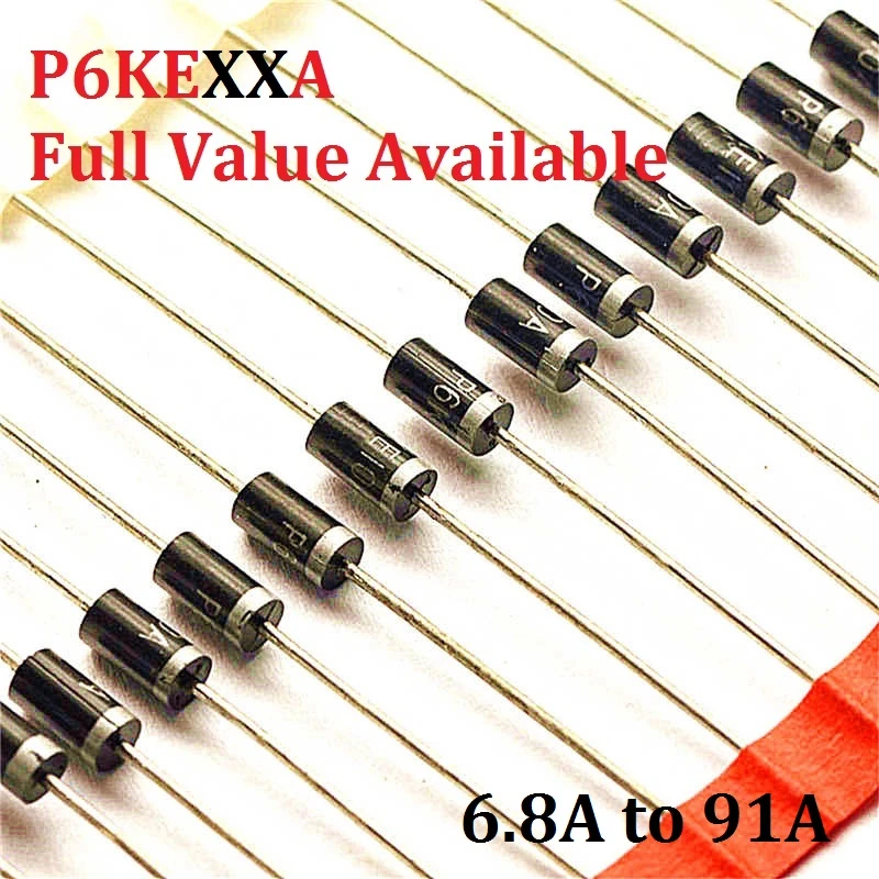 20PCS P6KE6.8A P6KE6A8 P6KE10A P6KE12A P6KE13A P6KE15A P6KE16A P6KE18A ...
