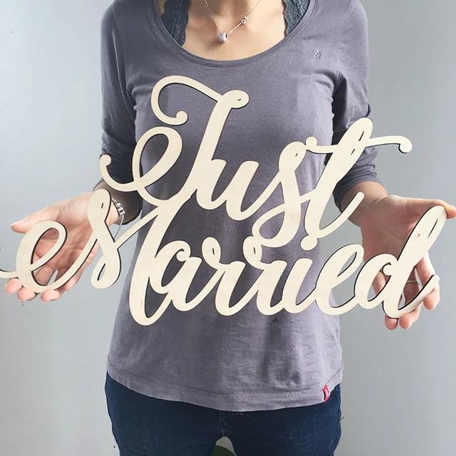 Just Married Sign Rustic