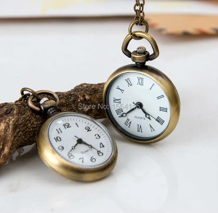 Fashion Bronze No Cover Pocket Watch Necklace Vintage Jewelry wholesale ...