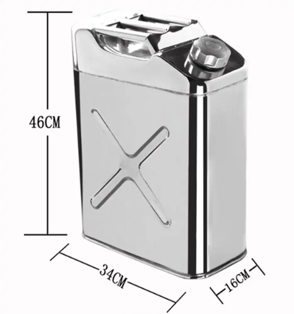 304 Stainless Steel 20L Liters 5Gallon Jerry Can Fuel Tank Petrol ...