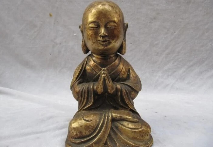 fast shipping USPS to USA S2774 7" Chinese Folk temple classical Old ...