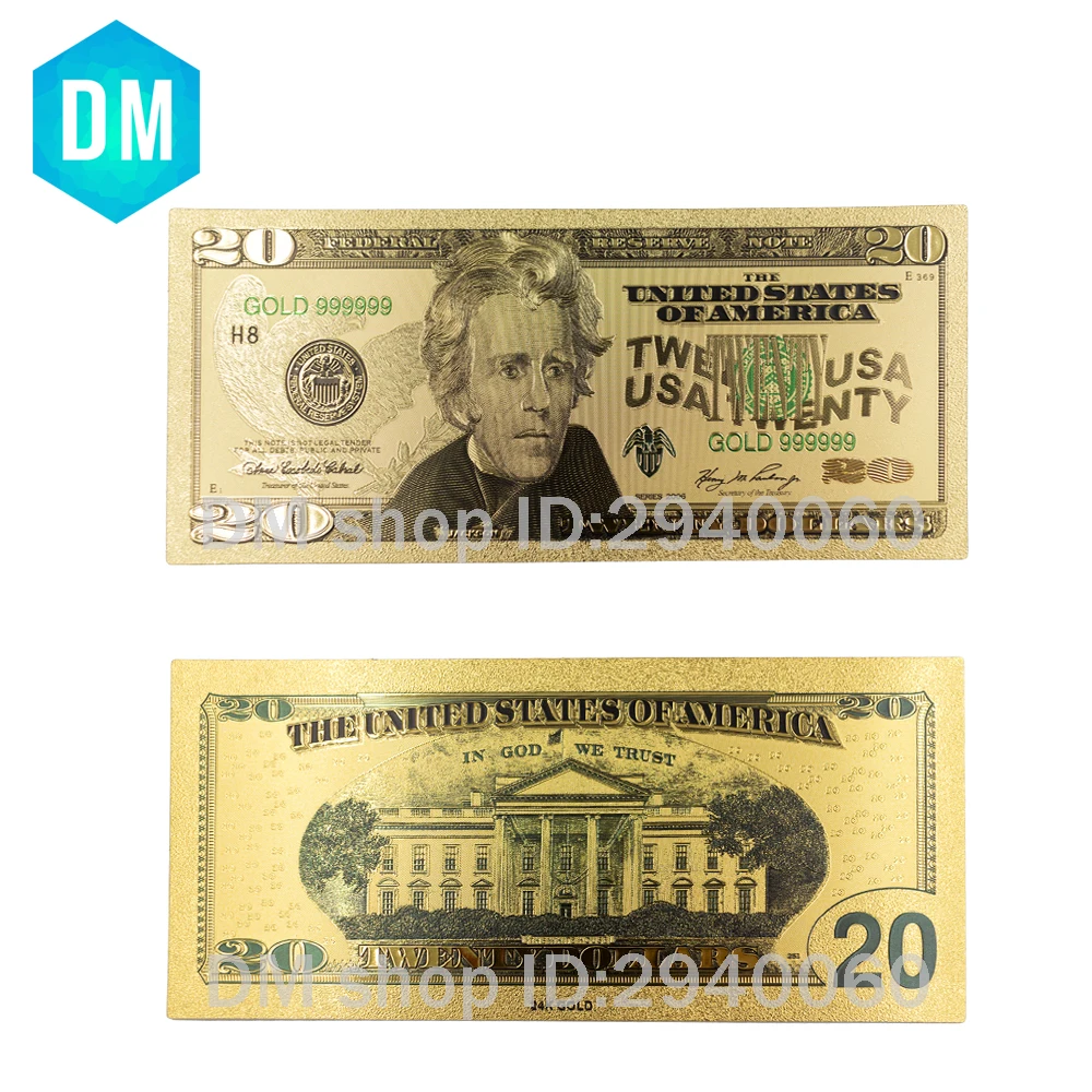 24k Gold Banknote Gold Foil Plated Artwork Gift Paper Money Copy Bank ...