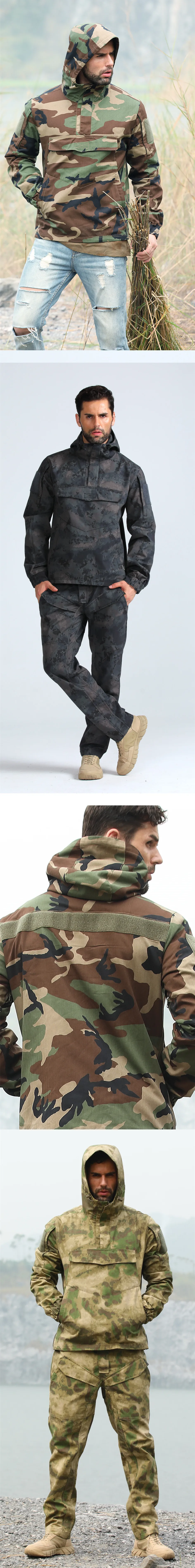 Мужская камуфляжная тактическая куртка-пуловер со светоотражающими ...