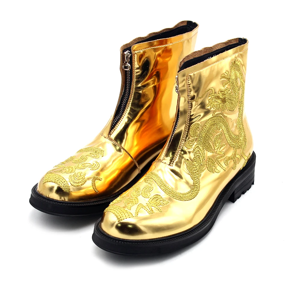 Winter-New-Hot-Gold-Embroidery-T-Show-Zipper-Boots-High-top-Rome-Style ...