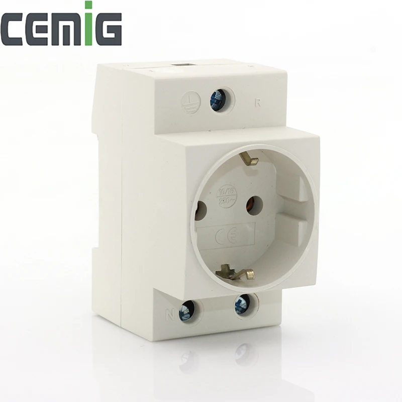 Cemig EU Standard DIN Rail AC 250V Power Socket