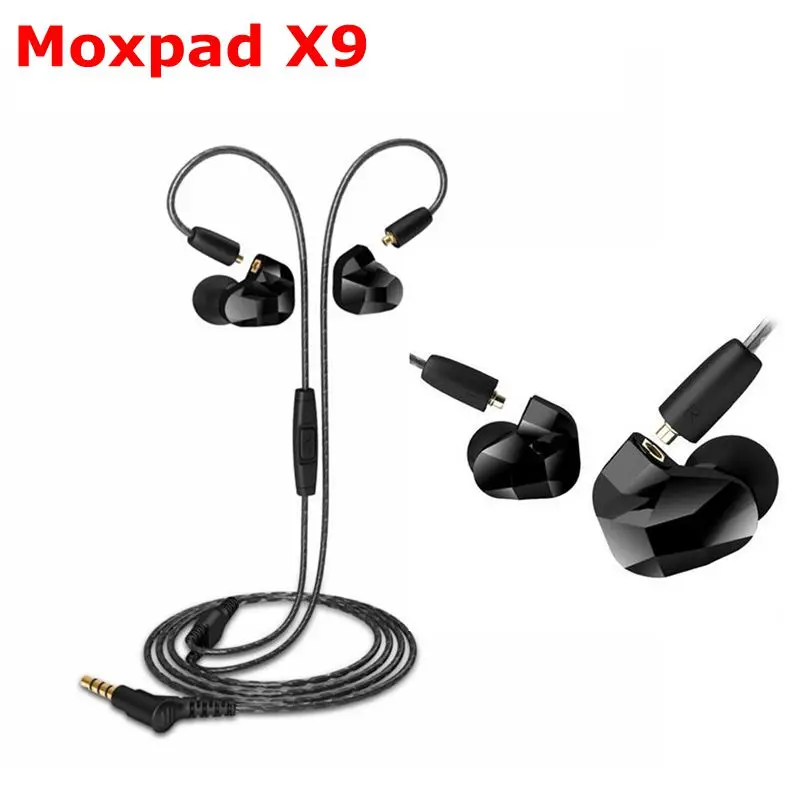 Moxpad X9 3.5mm In Ear Headset Dual Dynamic Driver Music Hifi Bass ...