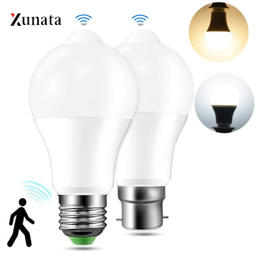 Smart-Motion-Sensor-LED-Bulb-Light-110V-220V-B22-E27-LED-Lamp-PIR ...