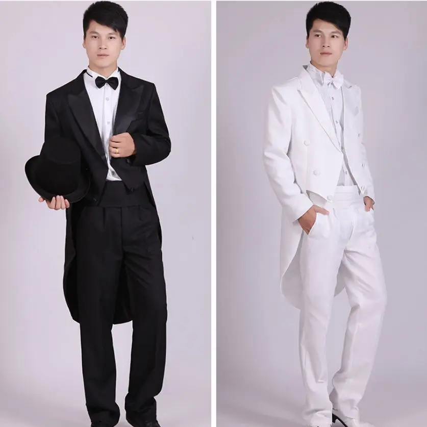 Abiti da uomo 4 Pezzi (Giacca + Pantaloni di T + Bow Tie + Cintura ...