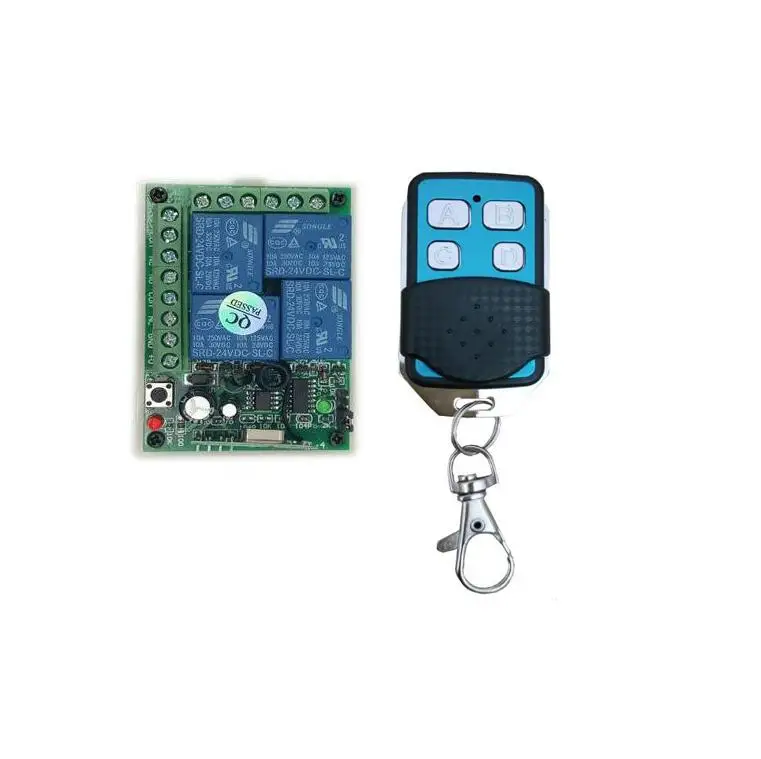 Rf Dc24v 4ch Rf 10a Relay Wireless Remote Control Lighting Switches ...