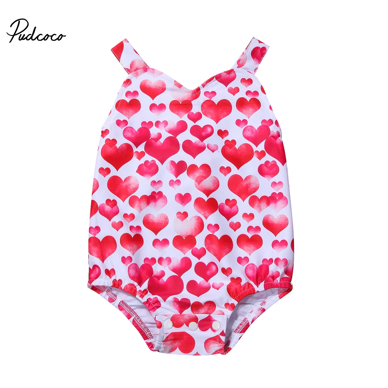 Newborn Infant Baby Kids Girls All Hearts Bodysuits Babies Red Heart ...