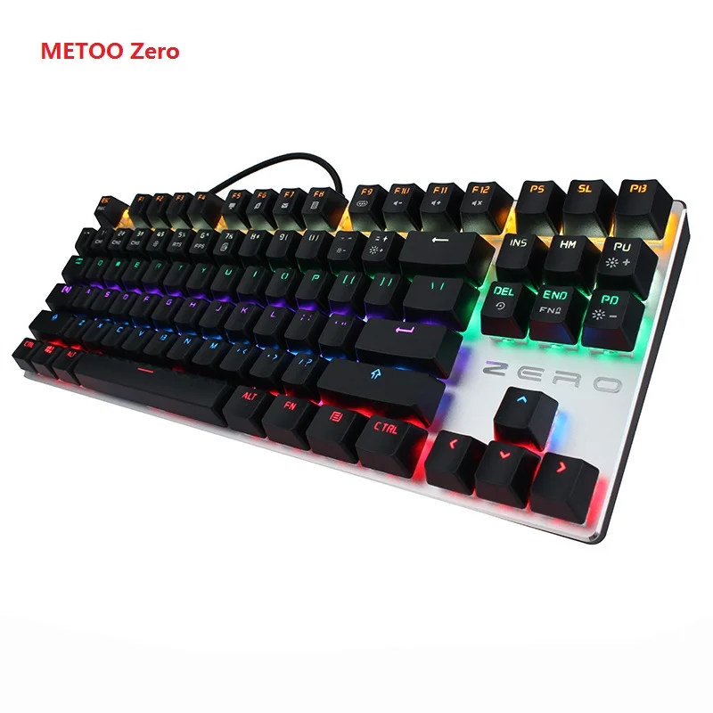 Metoo Zero Mechanical 87/104 Keys Black Blue Red Switch Gaming Teclado ...