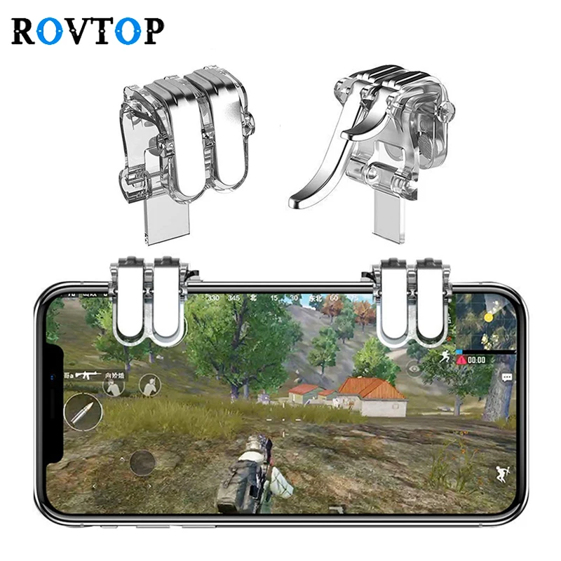 Rovtop Metal Phone Mobile Gaming Trigger for PUBG Mobile Gamepad Fire ...