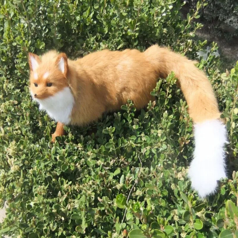 big simulation fox toy beautiful lovely fox yellow standing fox doll ...