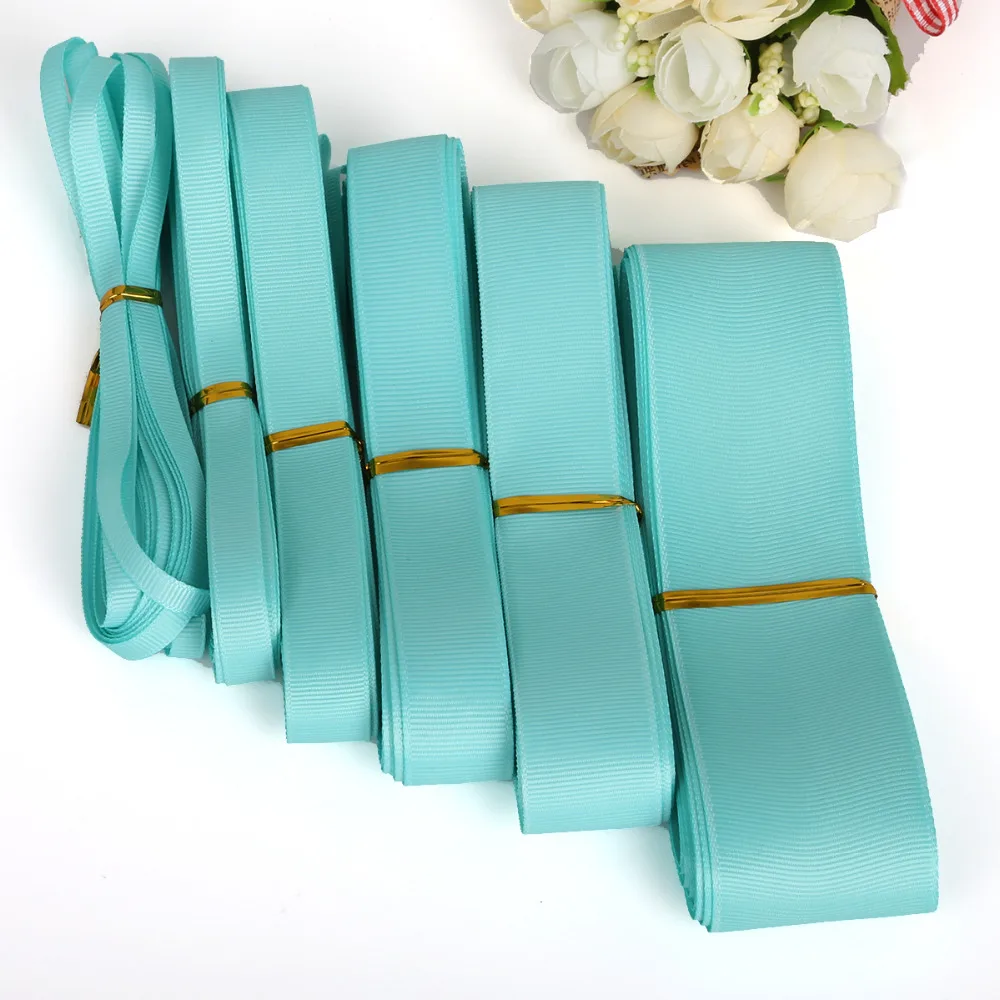 5 Yards/lot 7mm/10mm/15mm/20mm/25mm/38mm Light Blue Color Grosgrain ...