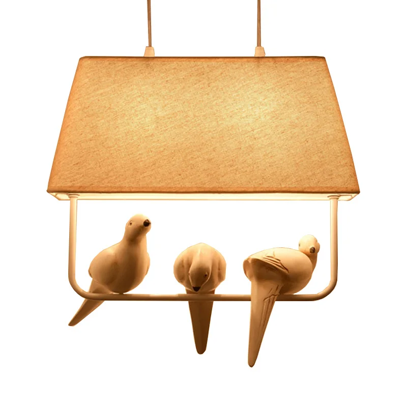 Birds lamp vintage pendant lights Kitchen fixtures resin bird LED bulb ...