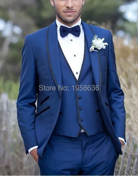 Blue Color 3 Piece Design New 2016 Blazer Pant Jacket Fashion Custom ...