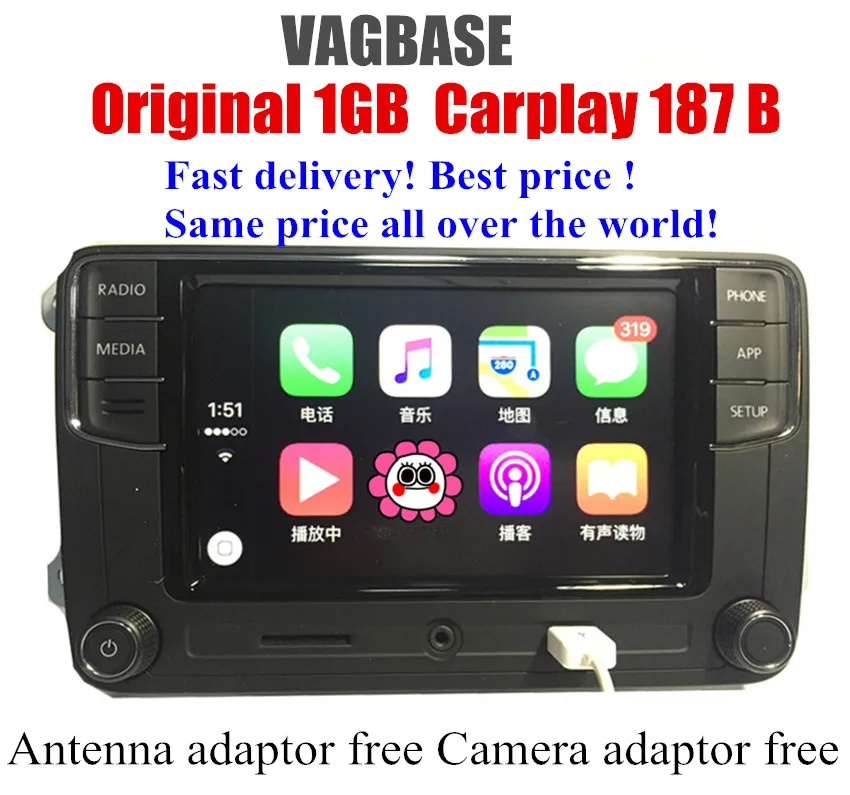 RCD330 Plus CarPlay Radio 1 GB RAM For VW Golf 5 6 Jetta MK5 MK6 CC ...