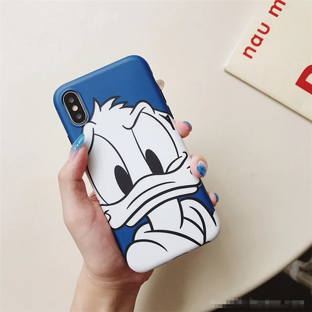 Cartoon Interesting Donald Duck Phone Cases For iPhone X 8Plus Frosted ...