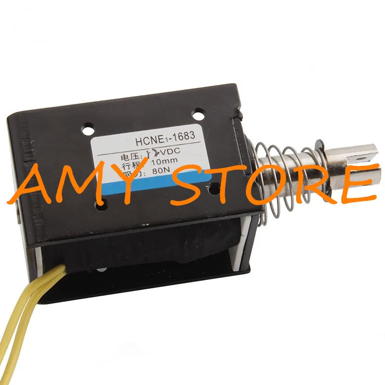 DC-12V-24V-Pull-Type-Spring-Loaded-Frame-Solenoid-Electromagnet-10mm ...