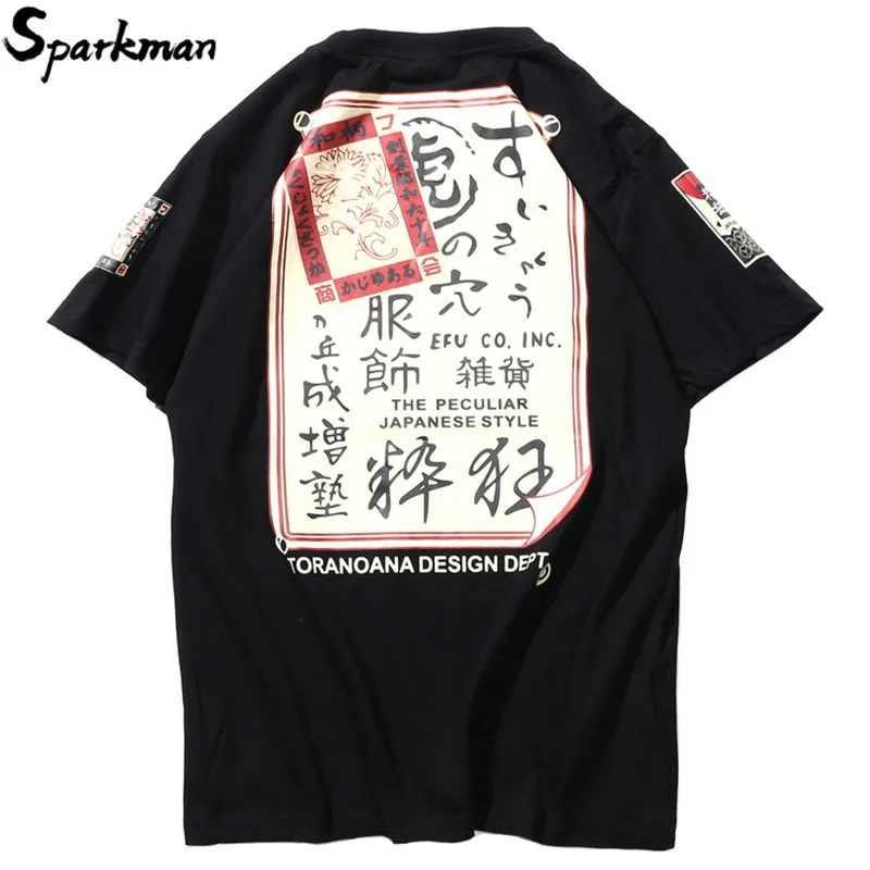 Summer 2018 Mens Harajuku T Shirt Japanese Style Patches Printed T ...