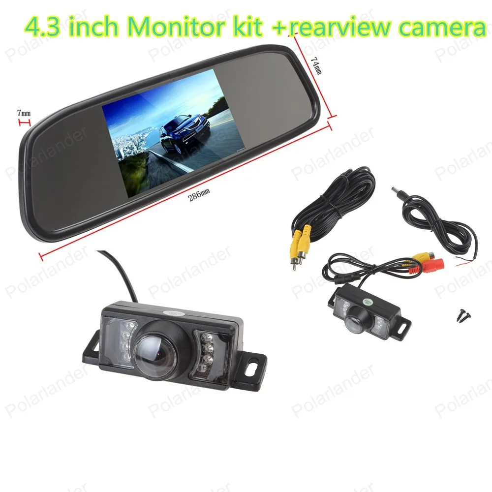 Car kit with reverse parking camera IR night vision+ 4.3 inch tft lcd ...