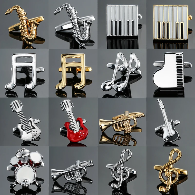 new brand high quality cuff links brass musical instruments Sax trumpet ...