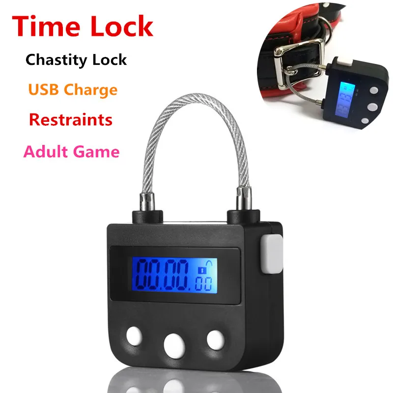 2018 Time Lock Fetish Handcuffs Mouth Gag Electronic Timer Bdsm Bondage