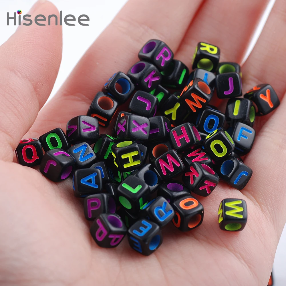Hisenlee Top Quality 200pcs Mixed Color Letters/Alphabet Cube Loose ...