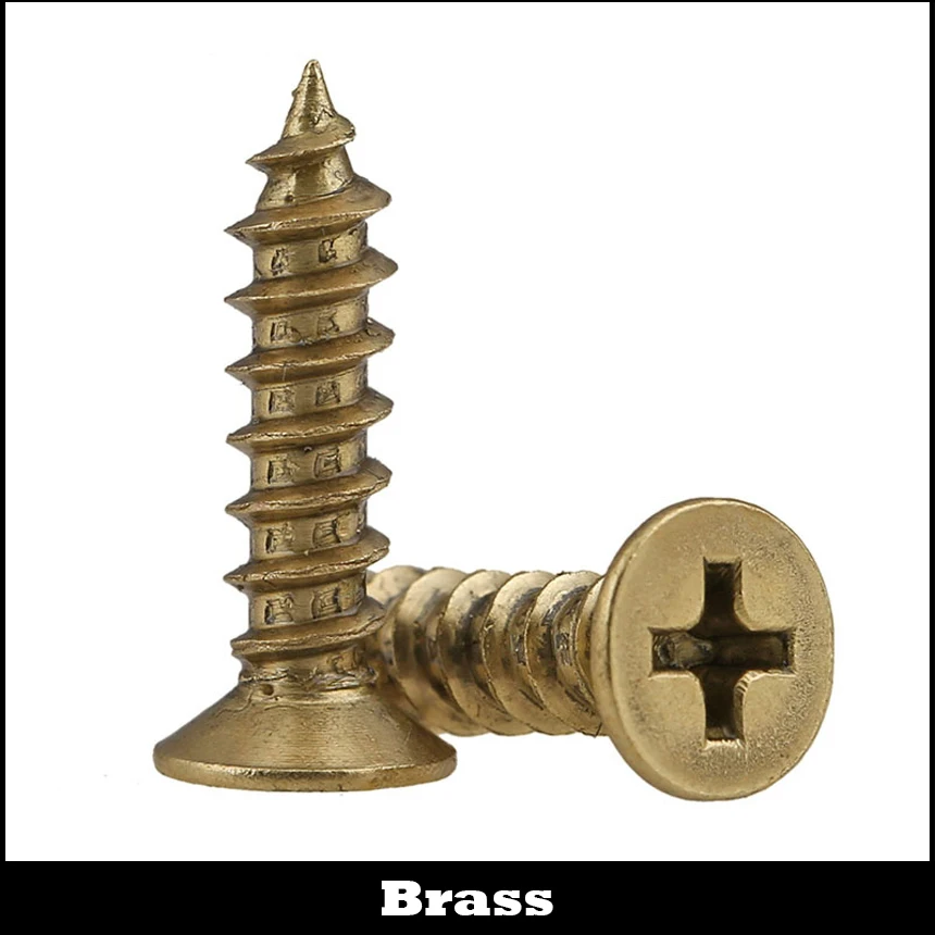 M4 M4*12/16/20/25 M4x12/16/20/25 DIN7982 Brass Bolt Philips Cross ...