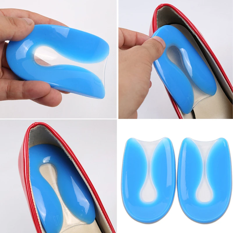1 Pair Silicone Gel U Shaped Heel Cushions Spurs Pads Insert Soles Heel ...