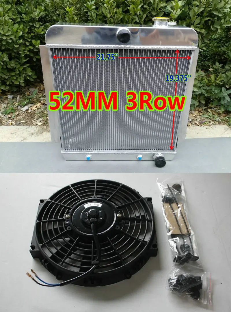 3Row 52mm Racing Aluminum Radiator + FAN for CHEVY Chevrolet PICK UP ...