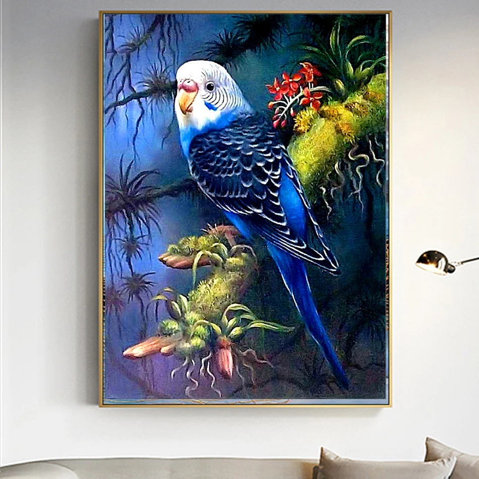 DIY 5D Diamond Painting Animals parrots Resin circular drill Embroidery ...