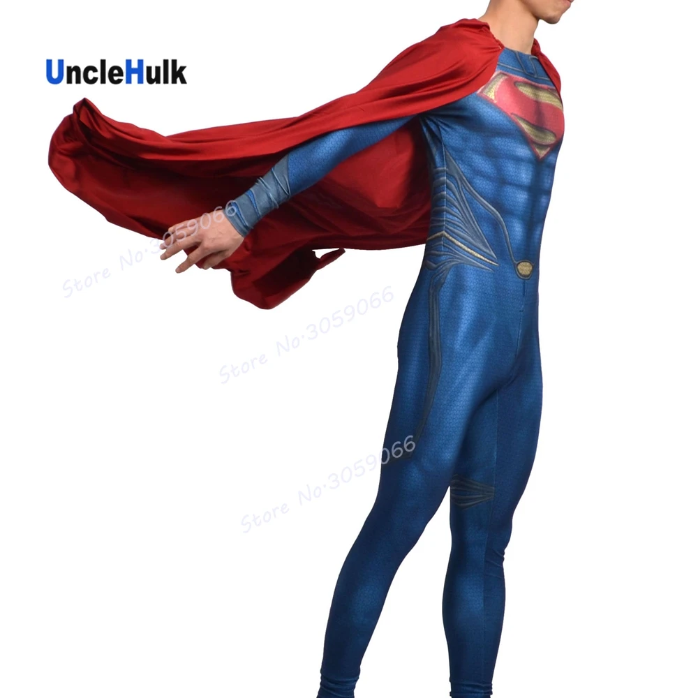 High Quality Man of Steel Superman Costume Printed Spandex Lycra ...