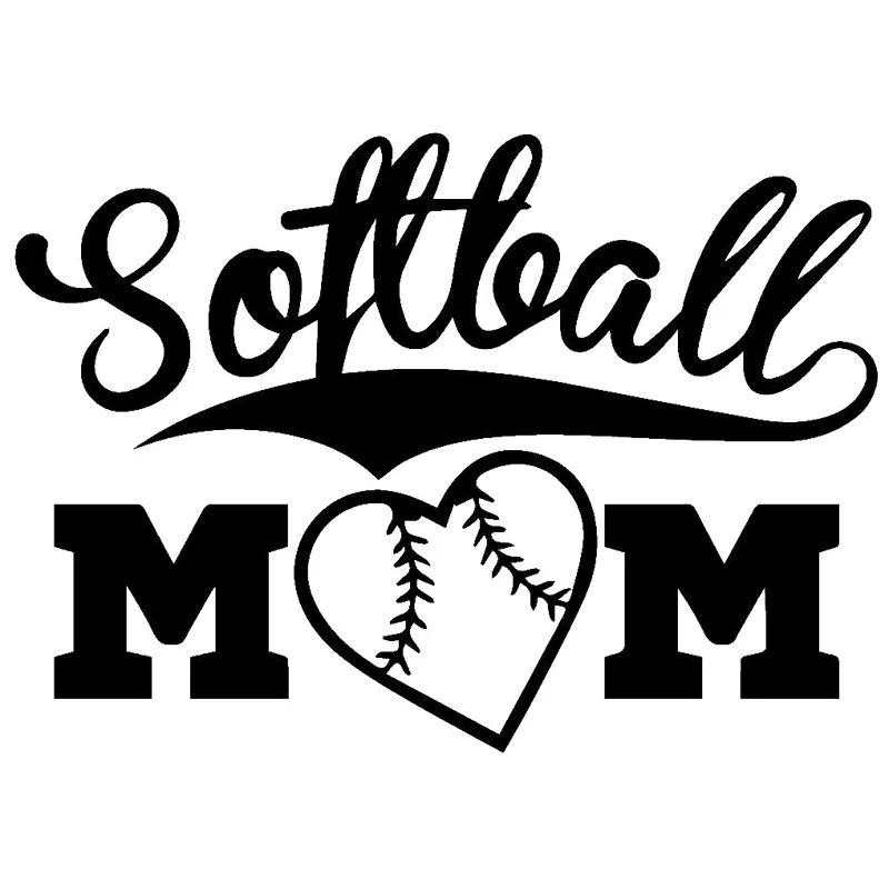 14x10cm Softball Mom Interesting Vinyl Decal Black Silver Car Sticker