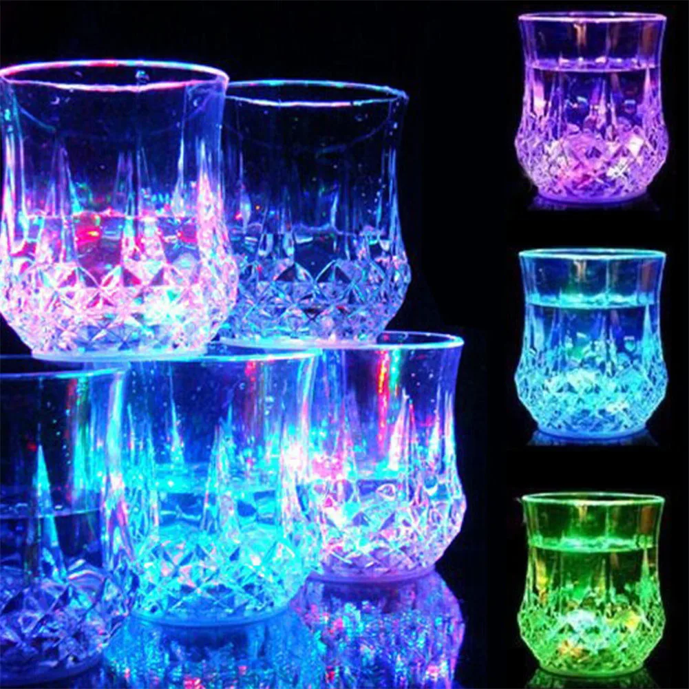 High Quality Led Flash Light Luminous Whiskey Wine Glass Lead Free Crystal Cups Capacity Beer