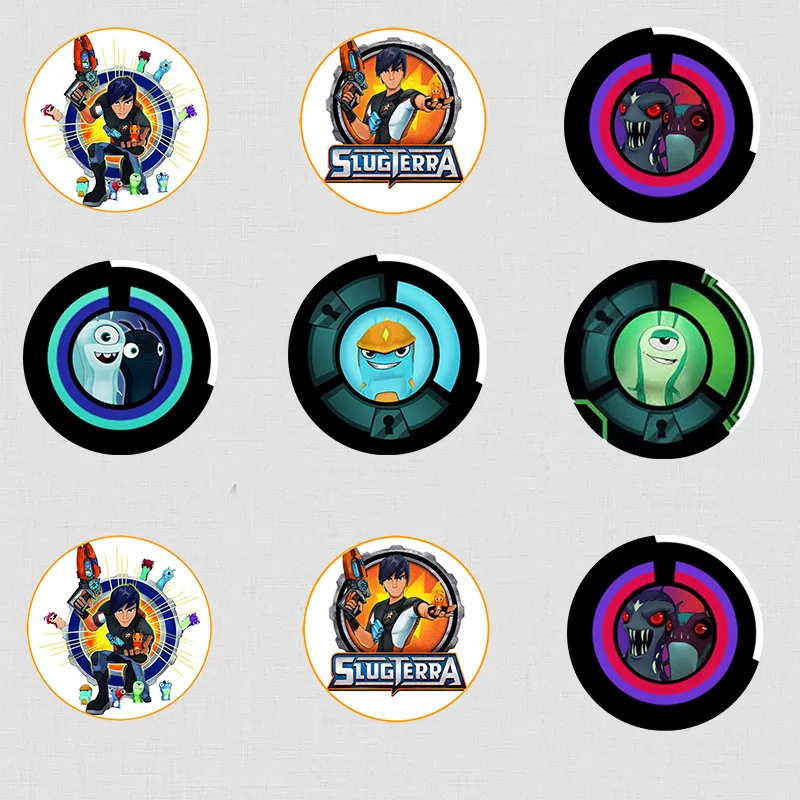 Slugterra Stickers Cupcake Toppers Baby Shower Candy Bar Birthday Party ...