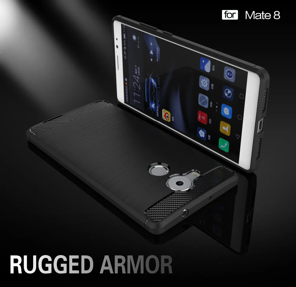 Huawei Mate 8 Case Silicon Case for Huawei Mate 8 Mate8 Cover Soft Carbon Fiber Brushed Mobile ...