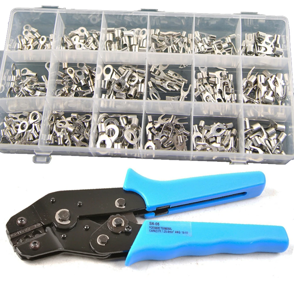 330pcs Non insulated Terminals Assortment Set Crimping Tool Crimper ...