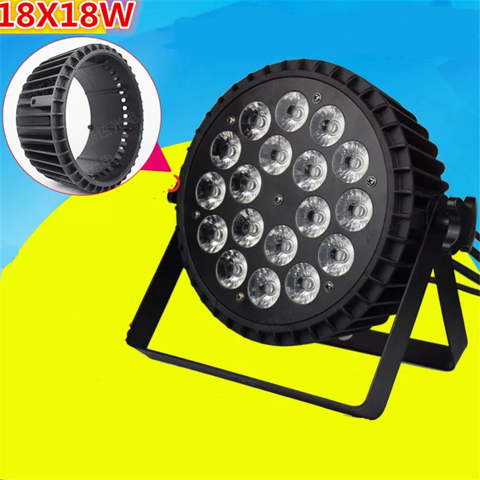 Hot 18x18W RGBWA UV 6in1 led par light wash par led LED Flat Par Can ...