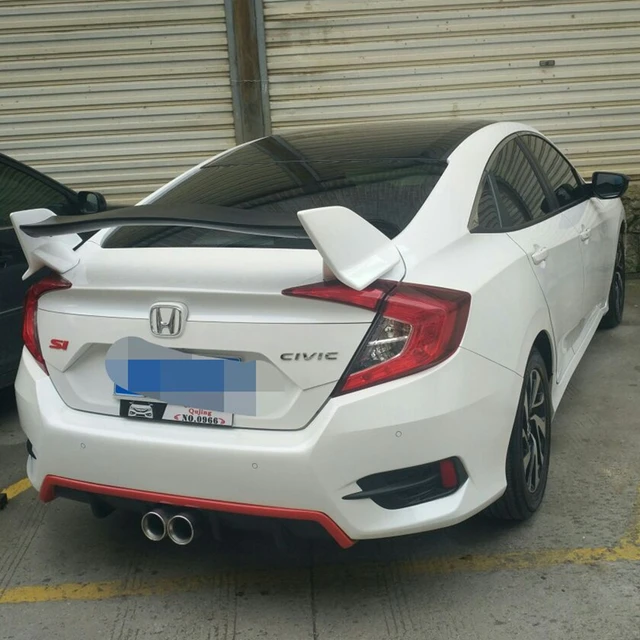 ABS Plastic RALLYE REDRear Spoiler Pearl White Trunk Spoiler Type R ...