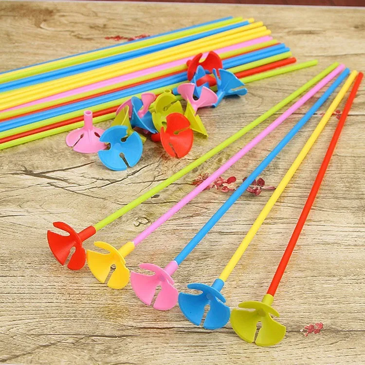 10Piece/lot 45cm Foil Balloons Plastic Stick Globos Colorful Sticks ...