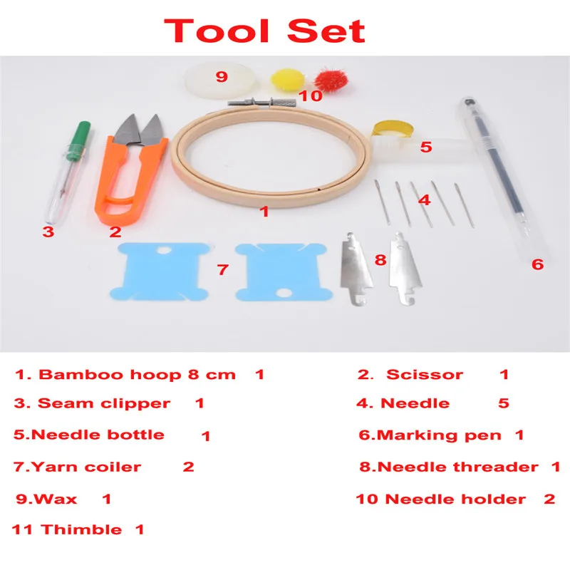 2016 China Latest Products 8cm Round Natural Bamboo Hoops Tool Set ...