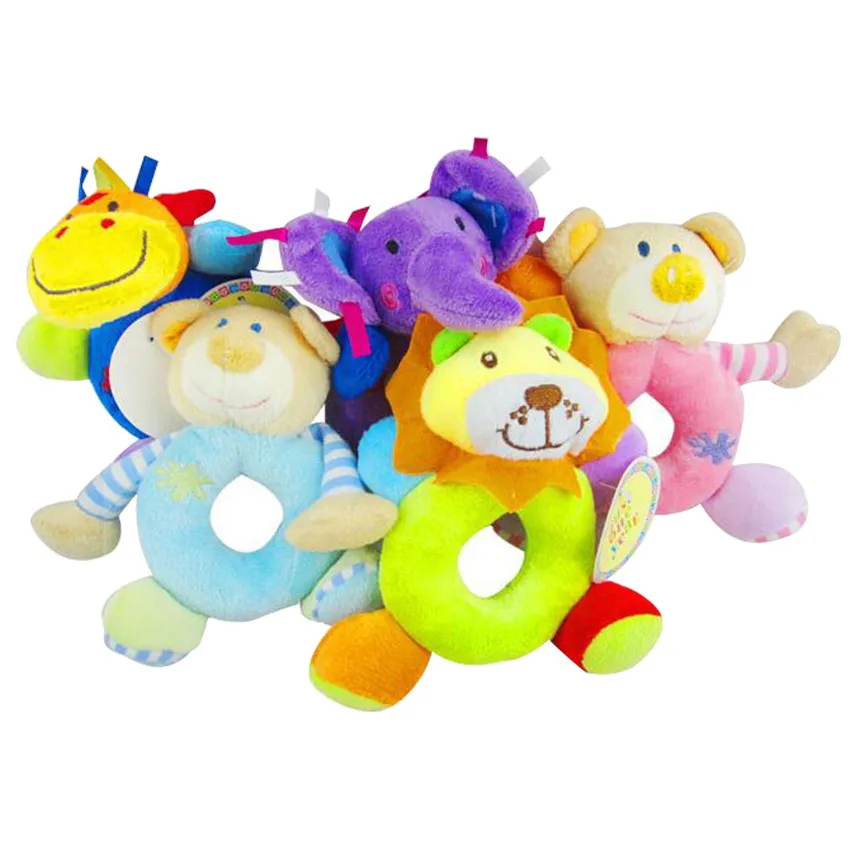 New Design Baby Cute Animal Wrist Hand Rattles Soft Stuffed Hand Bell ...
