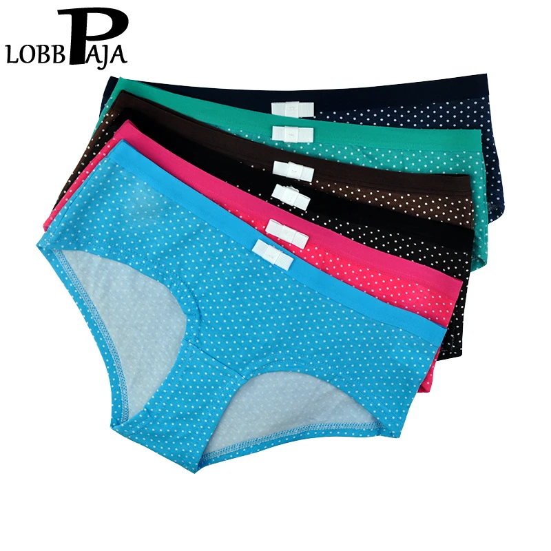 Lobbpaja 6 Pcs Lot Underwear Women Cotton Sexy Low Waist Hipster