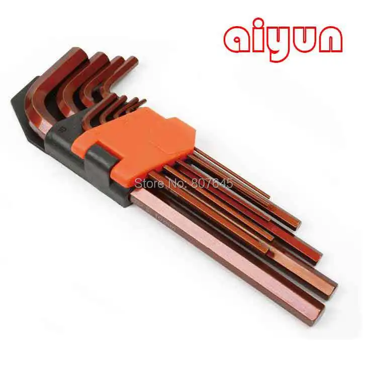 9pcs/set T Handle Allen Hex Key Wrench Spanner Set Hexagon Wrench Set T ...