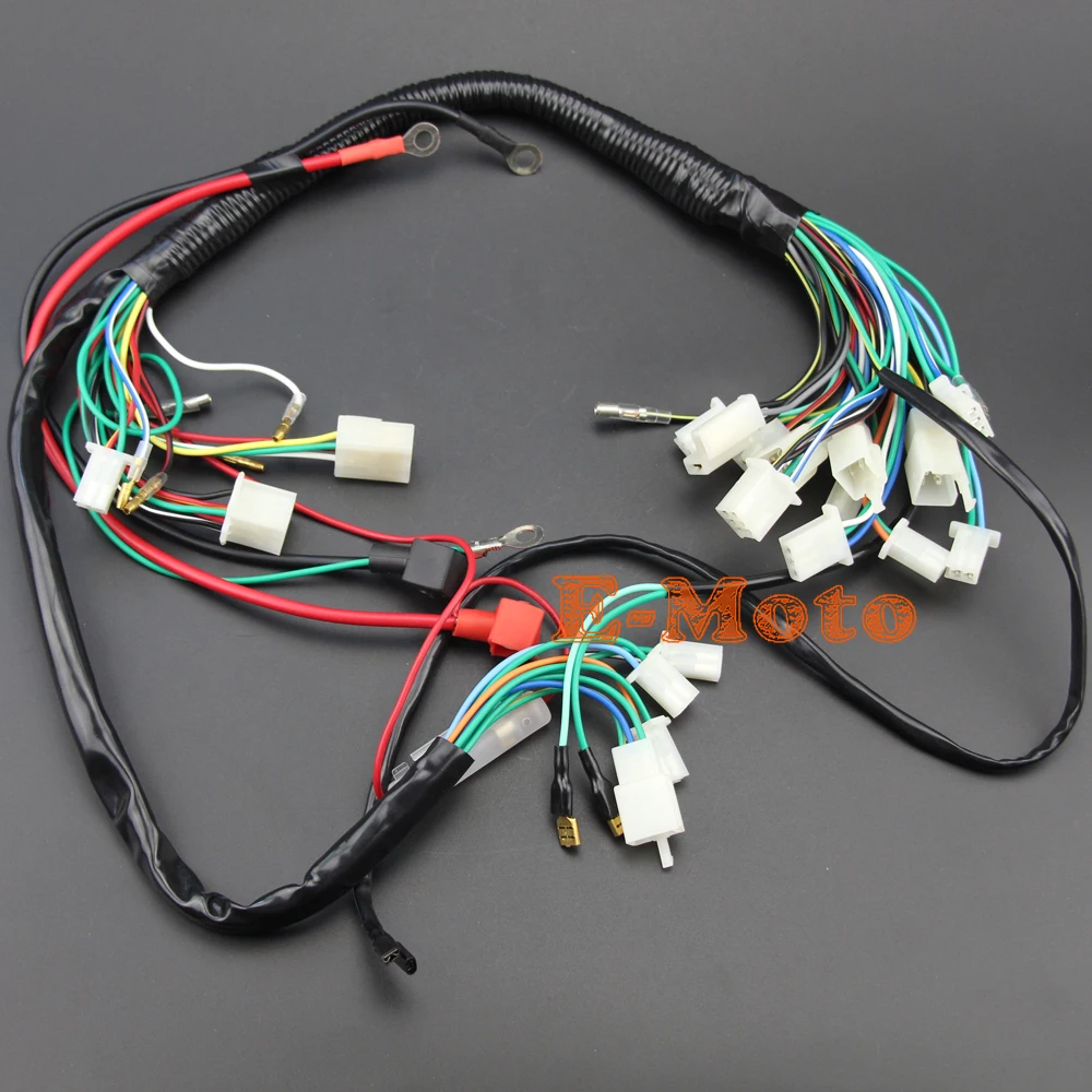 Electric Start Wiring Harness Wire Loom For Pit Dirt Bike ATV Quads ...