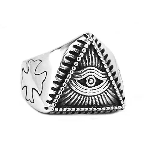 Illuminati-Pyramid-Eye-Symbol-Ring-Stainless-Steel-Jewelry-High-Quality ...