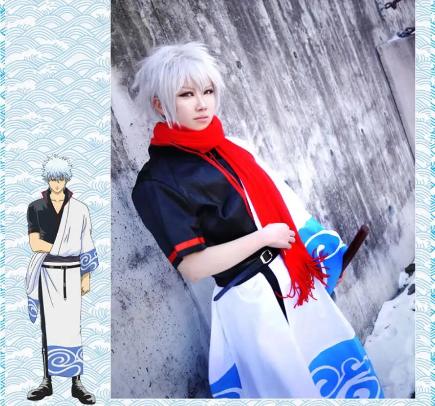 Anime Gintama Cosplay Sakata Gintoki Cos Halloween Party Unisex Cosplay ...