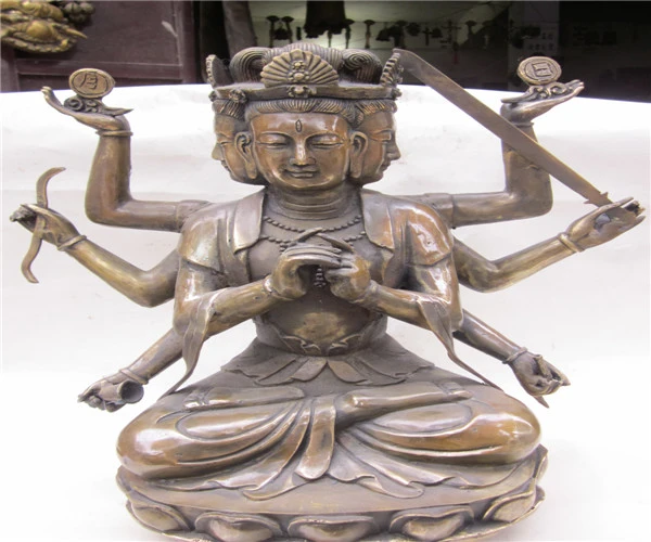 Budista tibetano estátua de Buda estátua da deusa Doumu quatro lua oito ...